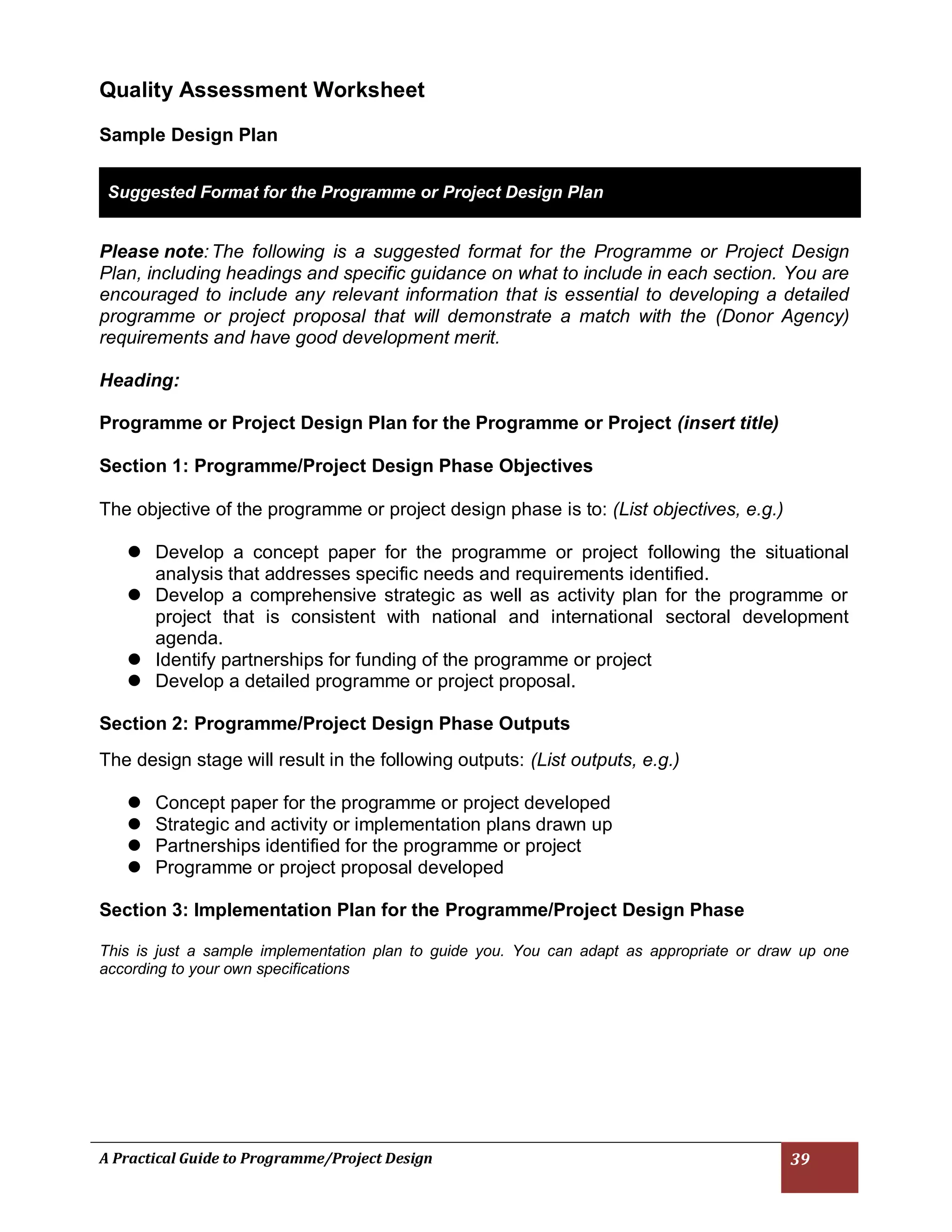 Practical Guide to Programme/Project Design | PDF