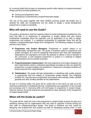 Practical Guide to Programme/Project Design | PDF