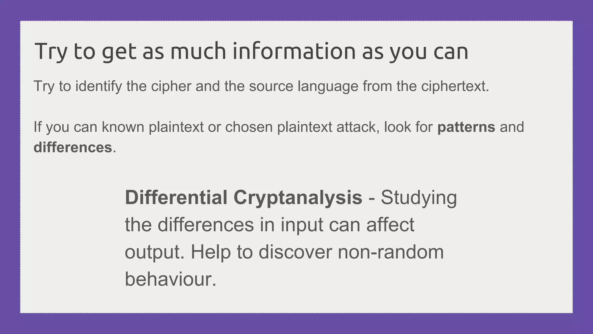 Practical intro to cryptanalysis | PPT | Free Download