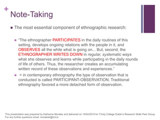 Practicalities of observational data Morales2016 | PPTX