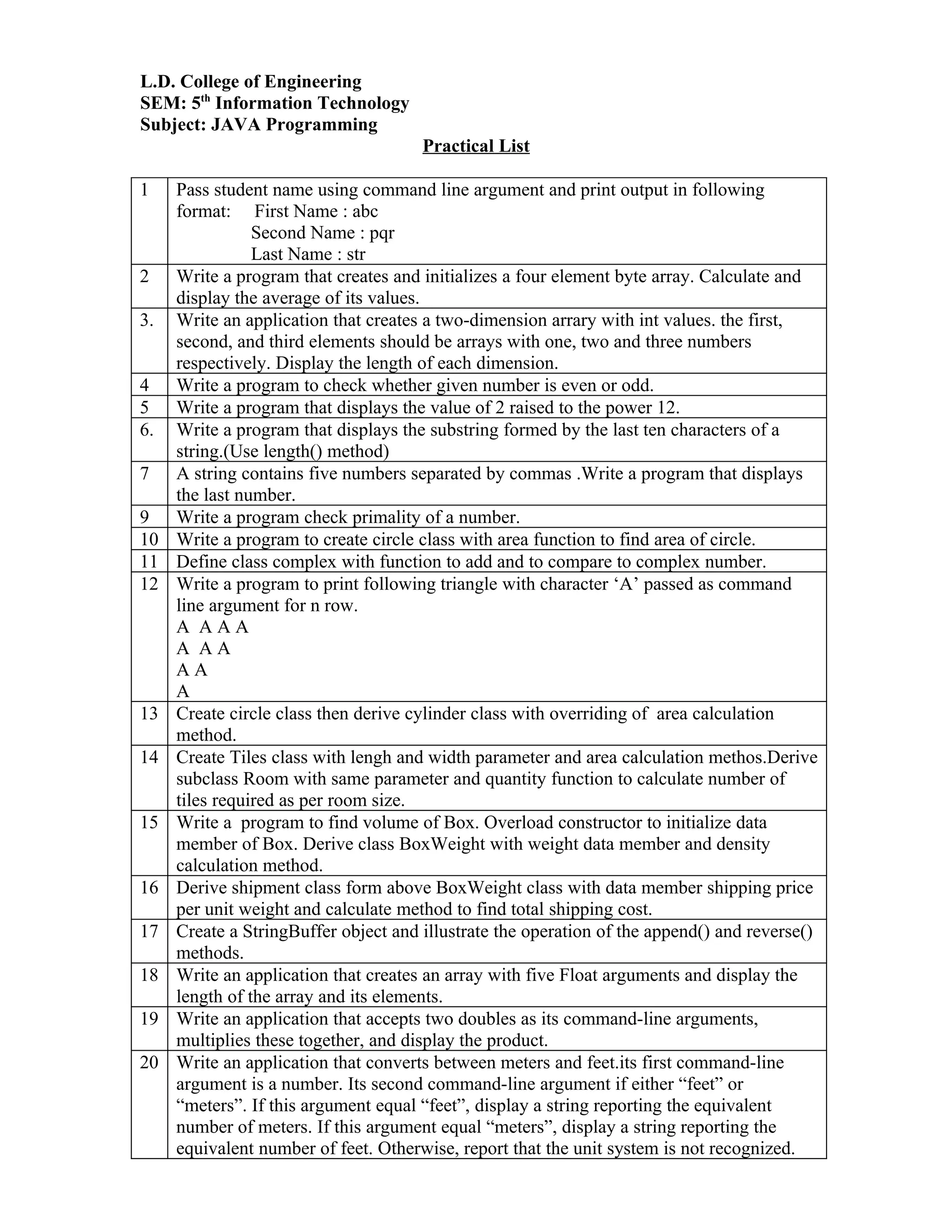 Practical java | PDF