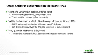 Practical Kerberos with Apache HBase | PPTX | Cloud Computing | Internet