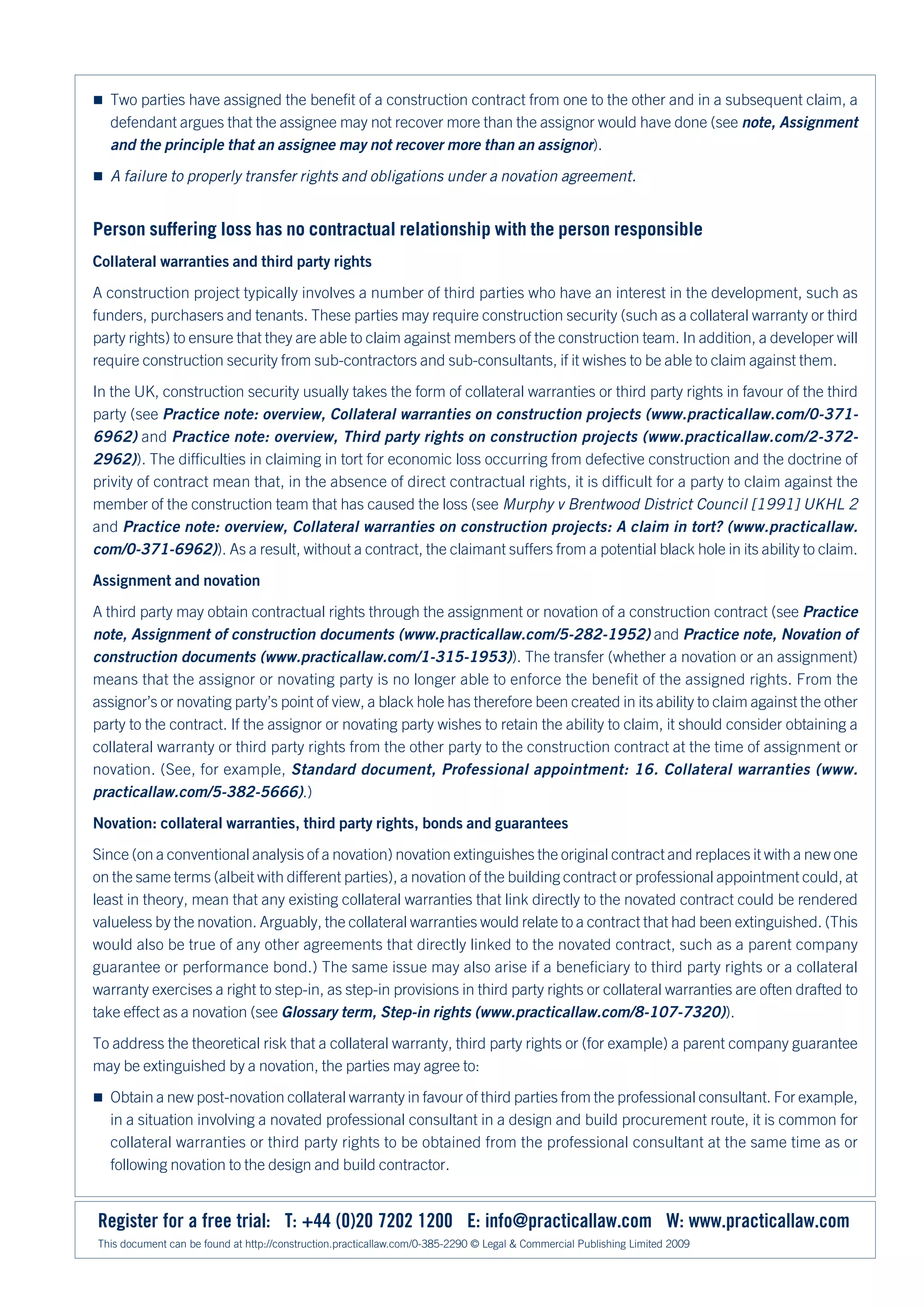 PLC: No loss argument in construction claims | PDF