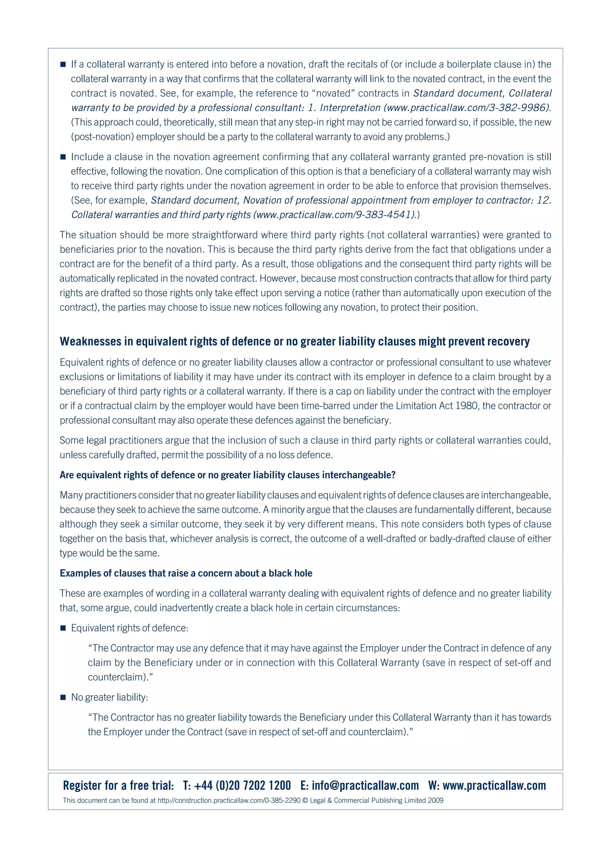 PLC: No loss argument in construction claims | PDF