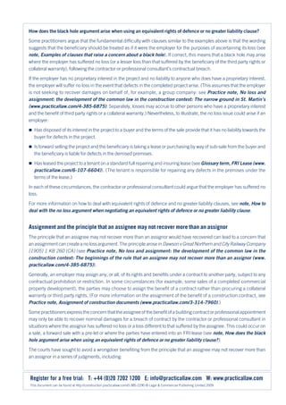 PLC: No loss argument in construction claims | PDF