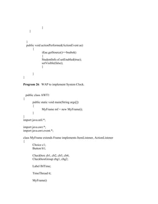 Practical List of Java lab manual of the java | PDF