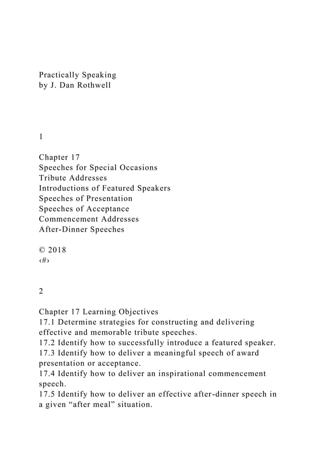 Practically Speaking by J. Dan Rothwell1Chapter .docx