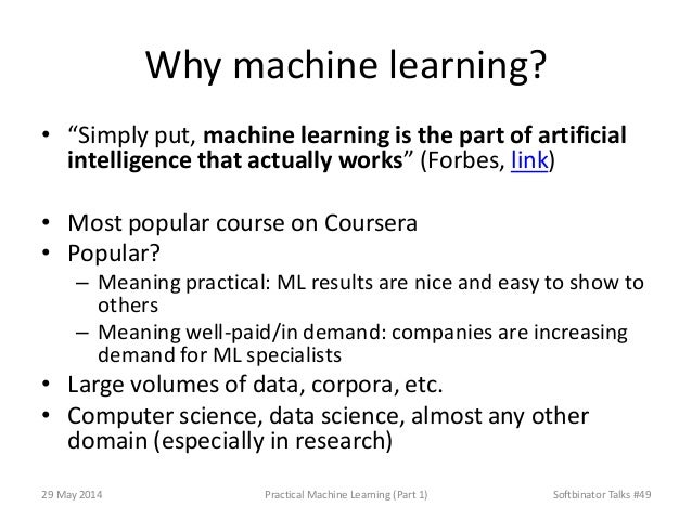 Practical machine learning - Part 1