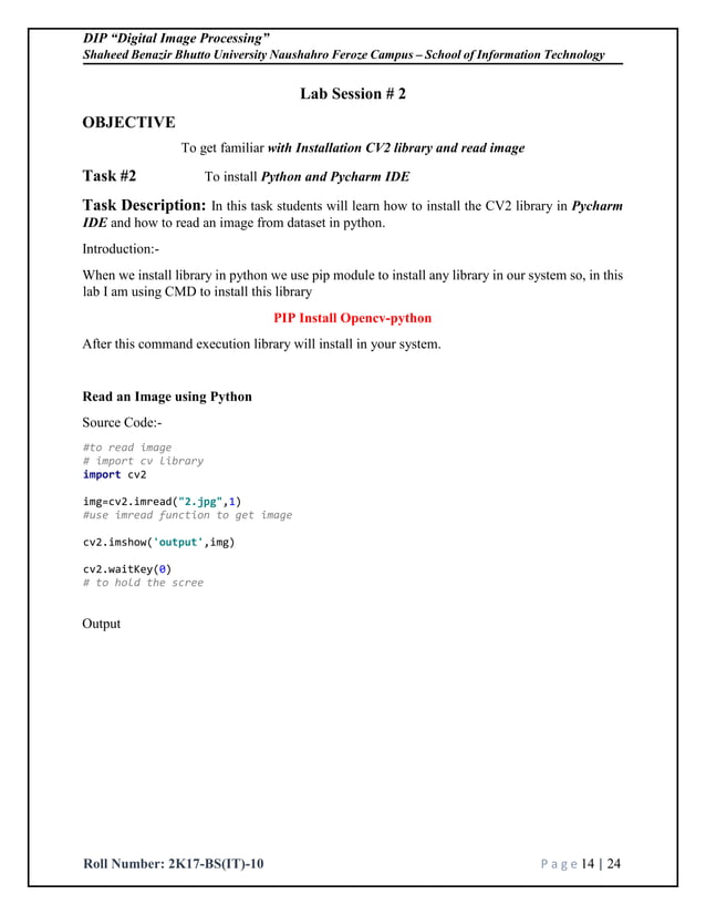 Lab manual of Digital image processing using python by khalid Shaikh ...