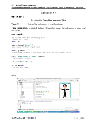 Lab manual of Digital image processing using python by khalid Shaikh | PDF