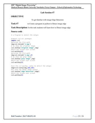 Lab manual of Digital image processing using python by khalid Shaikh | PDF