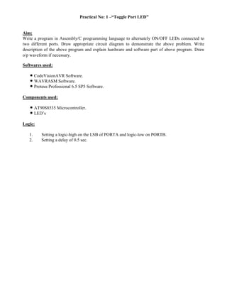 Embedded System Practical manual (1) | DOCX