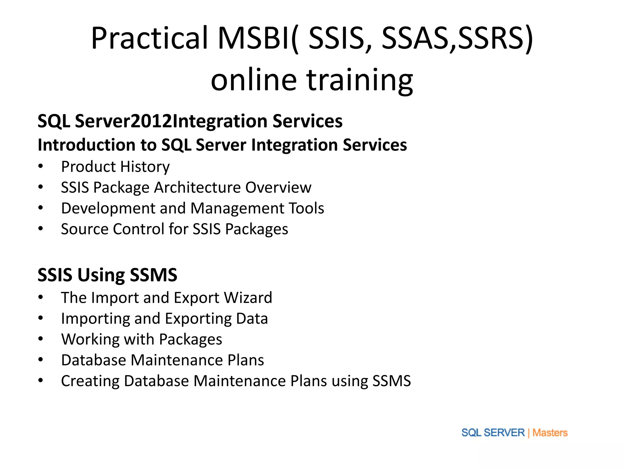 Practical msbi(ssis, ssas,ssrs) | PPT