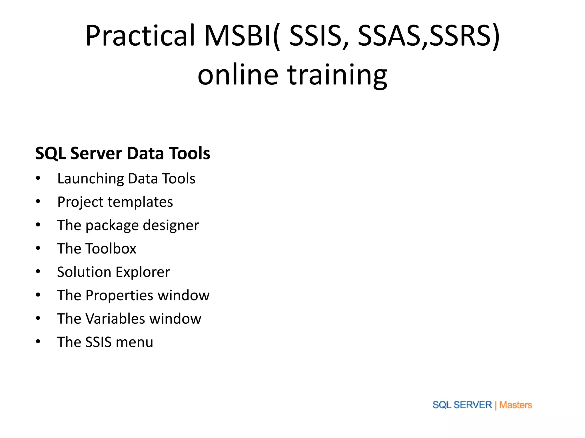Practical msbi(ssis, ssas,ssrs) | PPTX