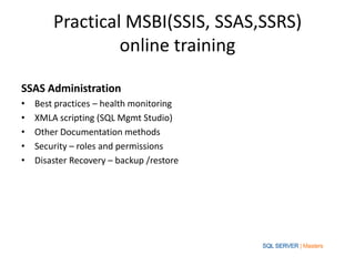 Practical msbi(ssis, ssas,ssrs) | PPTX