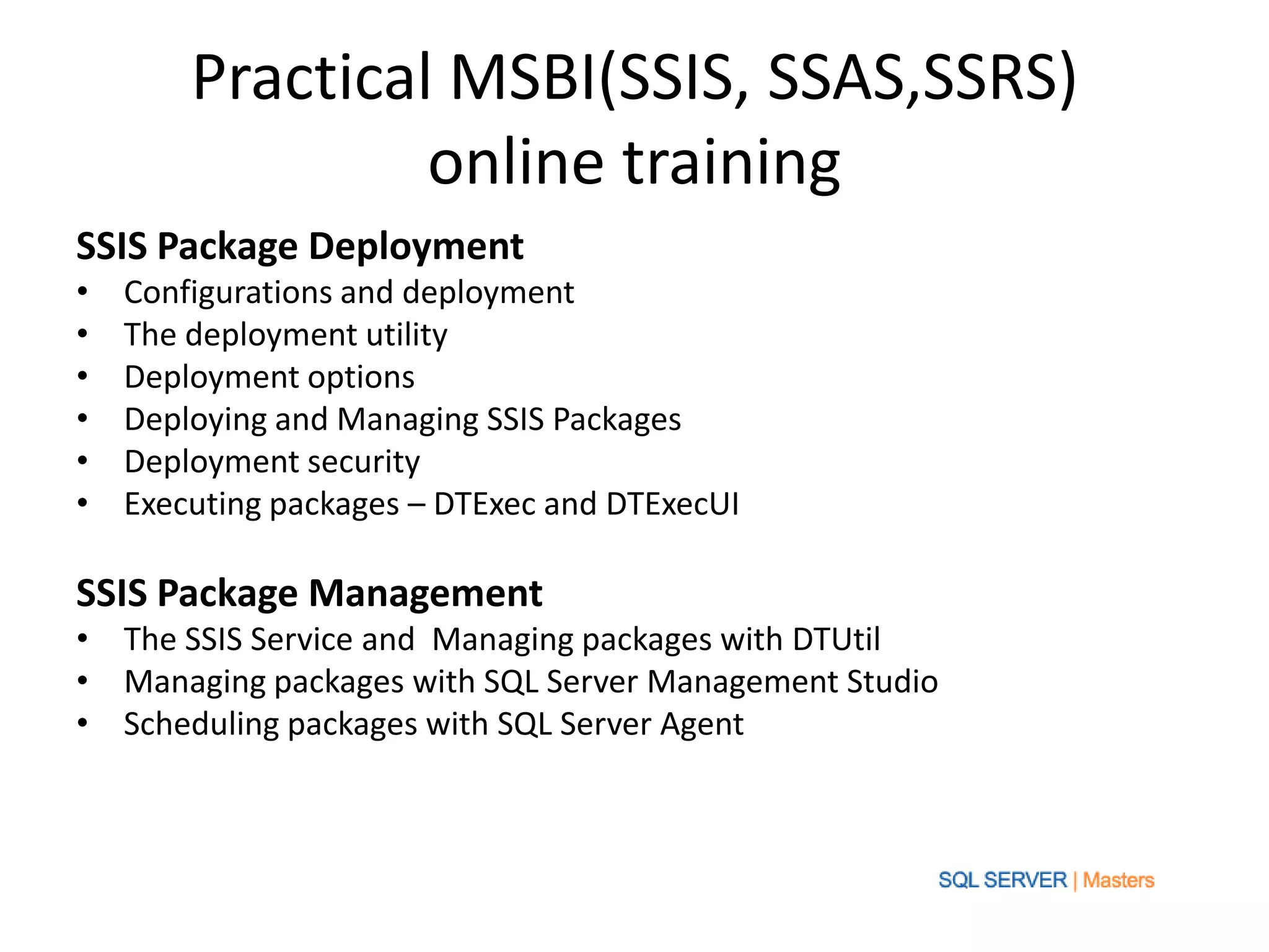 Practical msbi(ssis, ssas,ssrs) | PPTX