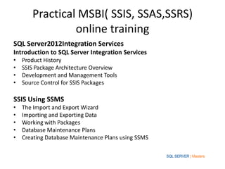 Practical msbi(ssis, ssas,ssrs) | PPTX