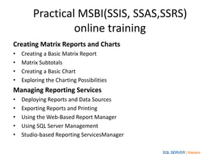 Practical msbi(ssis, ssas,ssrs) | PPTX