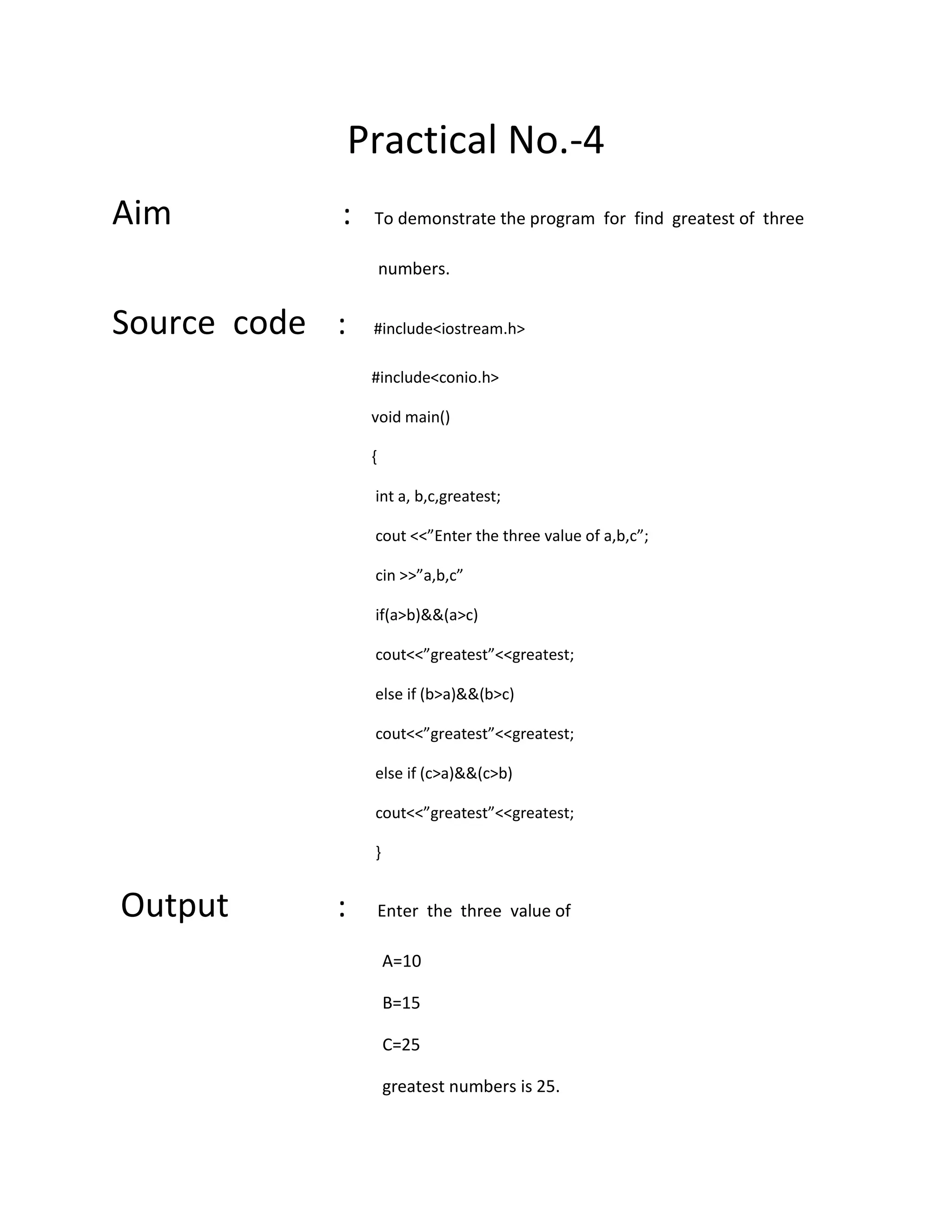 Practical no 4 | DOCX | Programming Languages | Computing