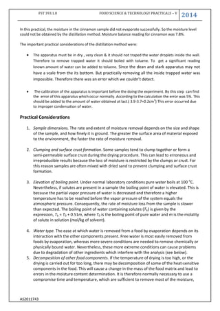 determination of moisture content in a food stuff. | PDF