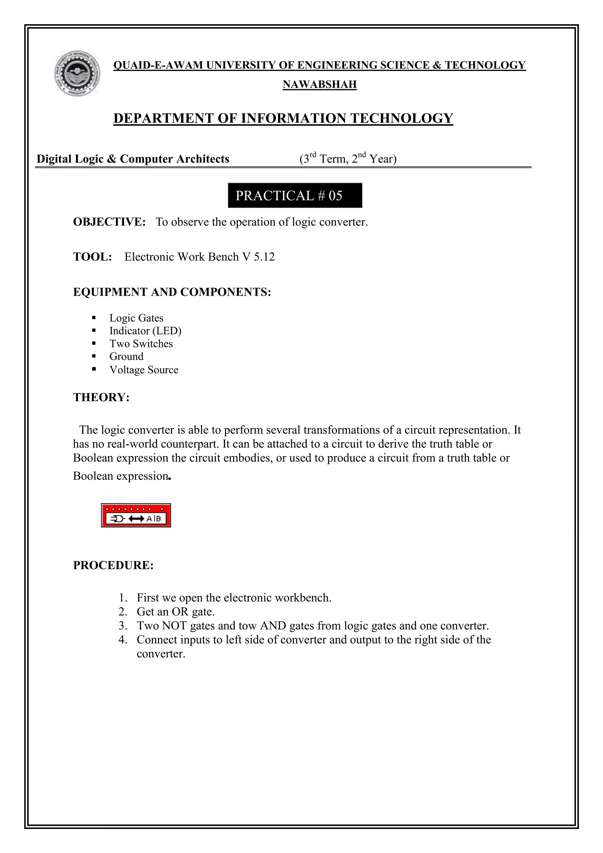 Digital Logic & Computer Architecture Practical Book by Yasir Ahmed ...