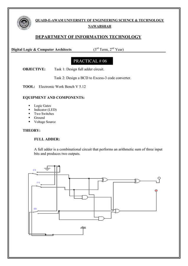 Digital Logic & Computer Architecture Practical Book by Yasir Ahmed Khan | PDF