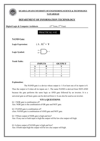Digital Logic & Computer Architecture Practical Book by Yasir Ahmed ...