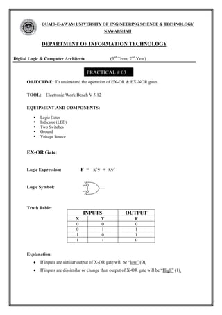 Digital Logic & Computer Architecture Practical Book by Yasir Ahmed Khan | PDF