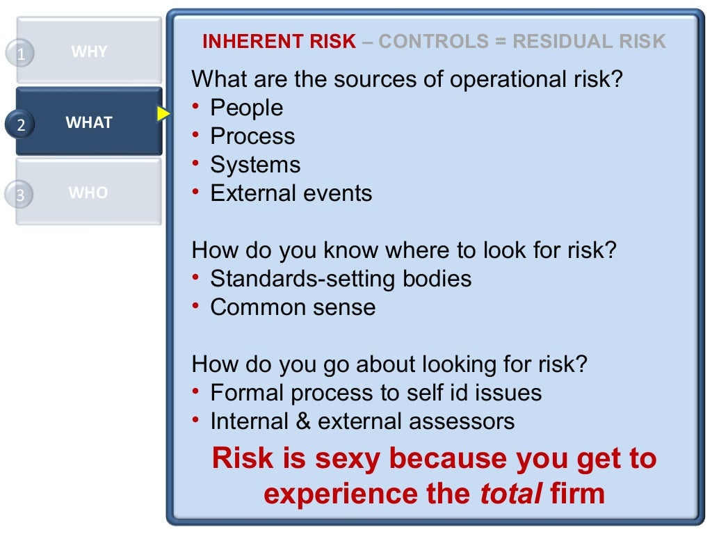 INHERENT RISK – CONTROLS