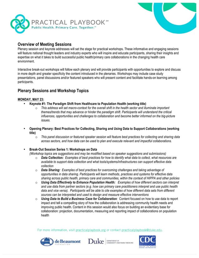 Practical Playbook National Meeting Speaker Outreach Session Overview ...