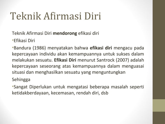Teknik Afirmasi Positif | PPT