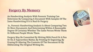 Forensic Question Document Examination, | PPTX | Crime & Harmful Acts ...