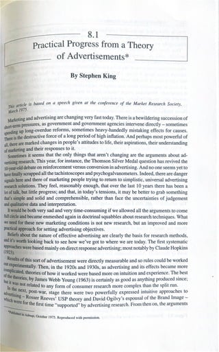 Practical Progress from a Theory by Steven Kingpdf | PDF
