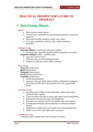 Practical prospector's guide to minerals | PDF