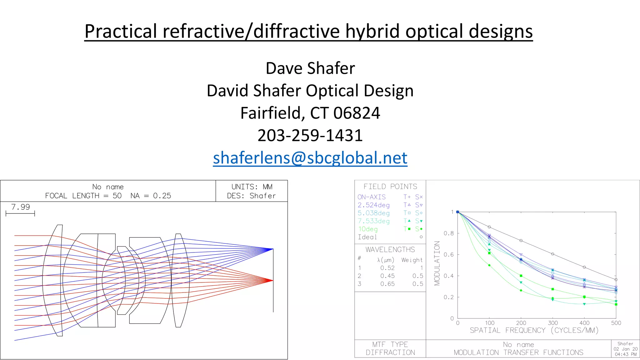Practical refractive/diffractive hybrid lens designs | PPTX