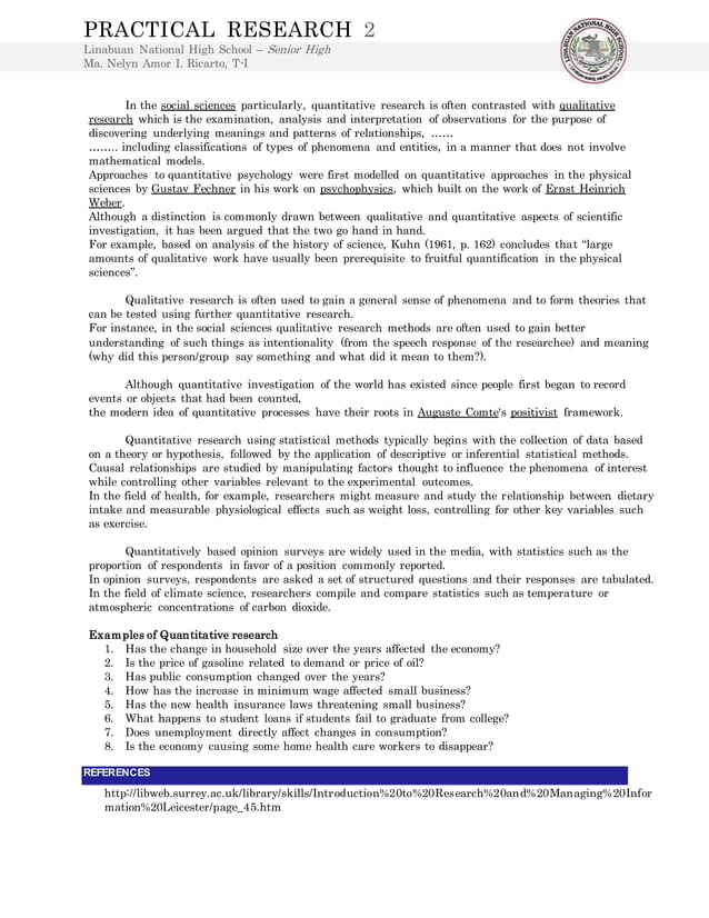 Practical research 2 | DOCX