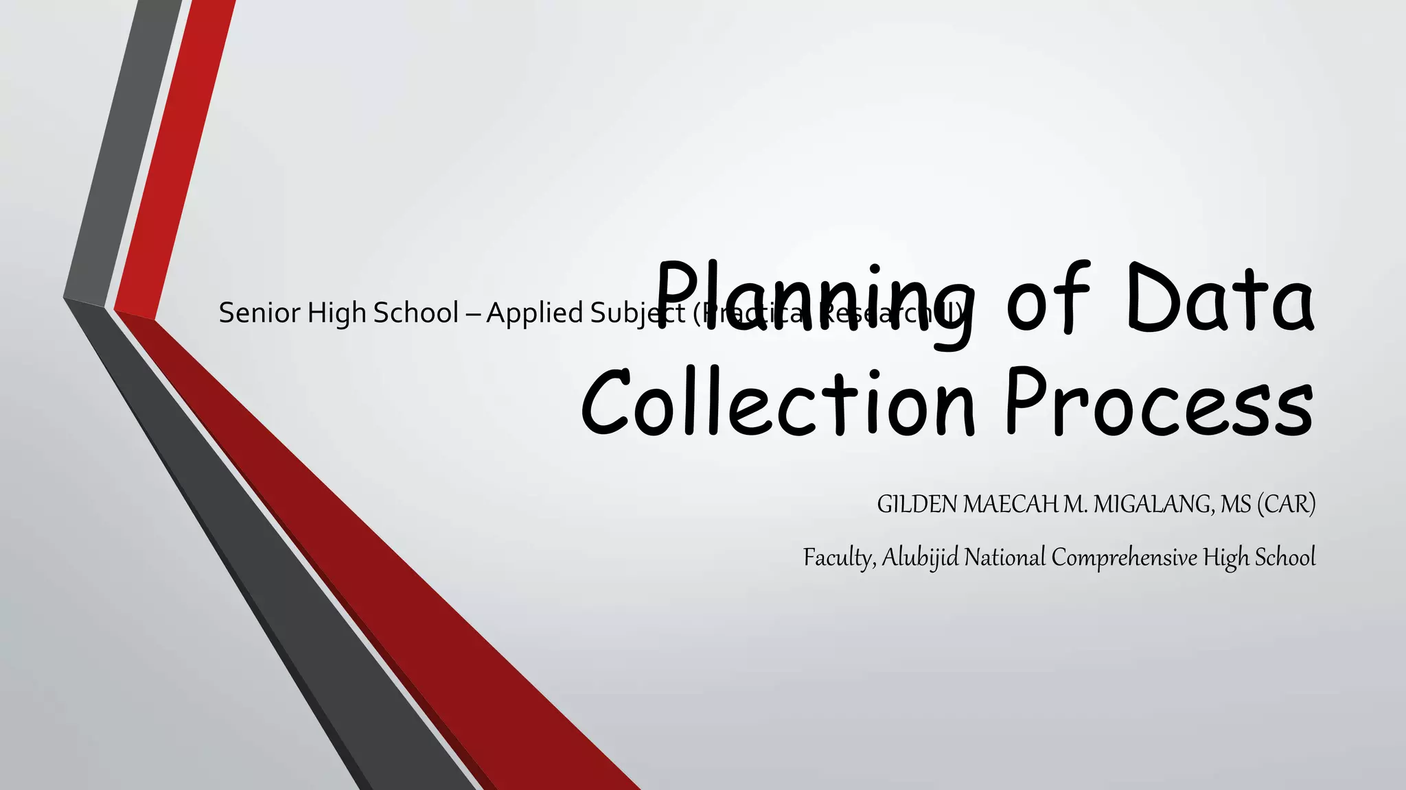 Practical Research II (Planning of Data Collection Procedure) | PPT
