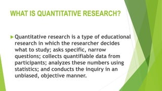 Differences Between quantitative and qualitative research | PPTX