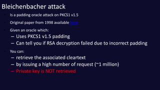 Practical rsa padding oracle attacks | PPT