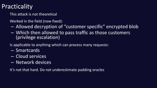 Practical rsa padding oracle attacks | PPTX | Web Development | Internet