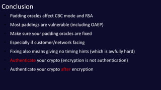 Practical rsa padding oracle attacks | PPTX | Web Development | Internet