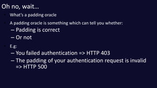 Practical rsa padding oracle attacks | PPTX | Web Development | Internet