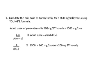 Practicals dosage calculation (1) | PPT