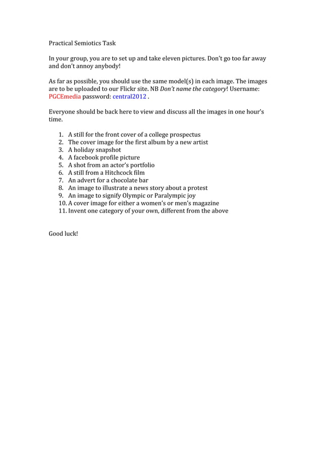 Practical semiotics task | DOCX
