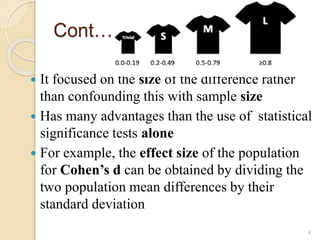 Practical significance of effect size in O I evaluation.pptx | Physics ...