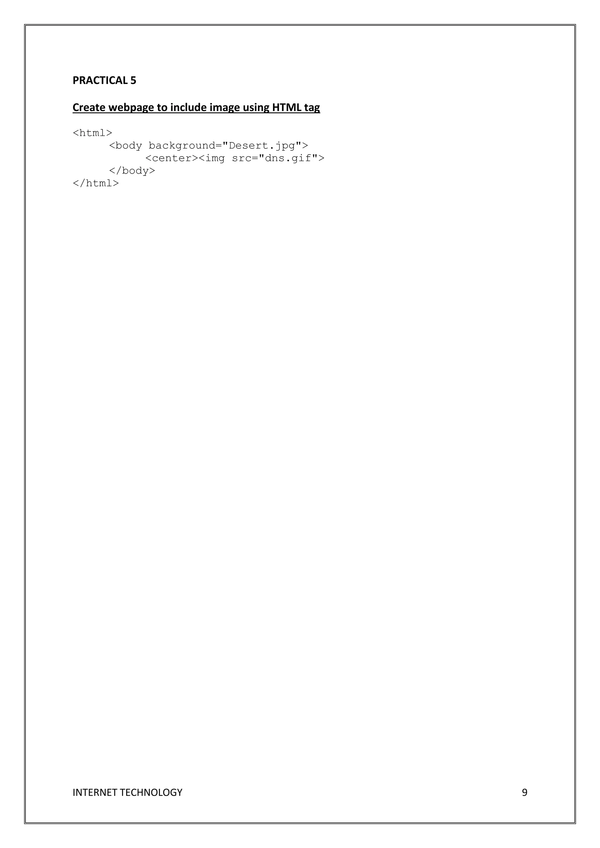 Practicals it | PDF | Web Design and HTML | Internet