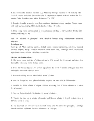 Practicals plant tissue culture | DOCX