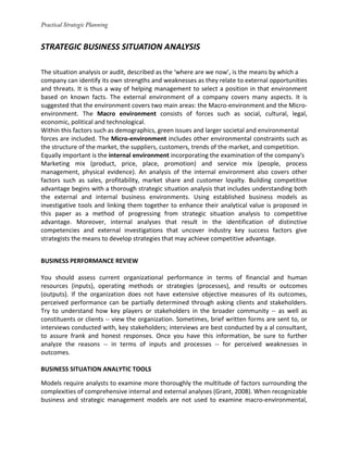 Practical strategic planning | PDF | Business Administration | Business