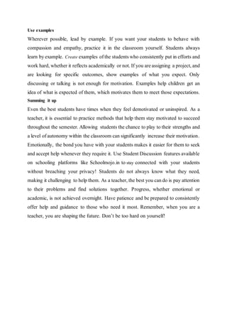 Practical strategies to motivate students | PDF