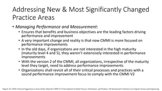Practical Suggestions to Successfully Adopt the CMMI V2.0 Development ...